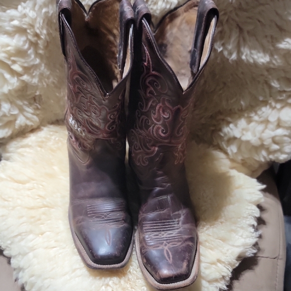 Tony Lama | Shoes | Tony Lama Brown Heeled Boots | Poshmark